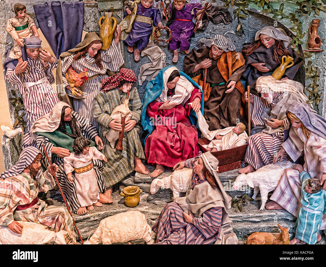 Christmas Religious Tableau in valletta Malta Stock Photo - Alamy