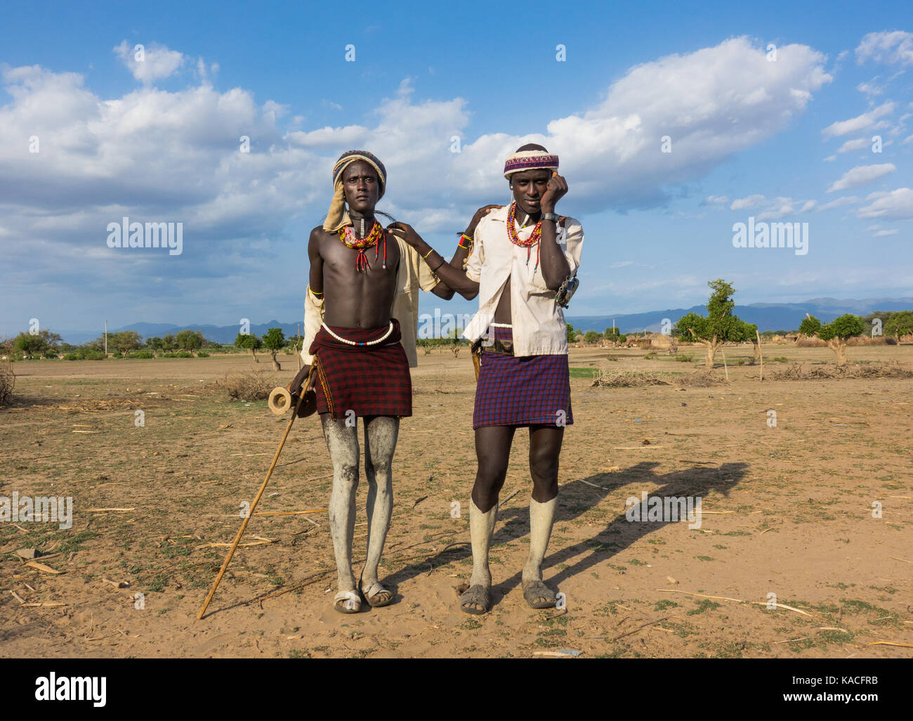 Erbore tribe men in Murale village, Omo valley, Ethiopia Stock Photo ...