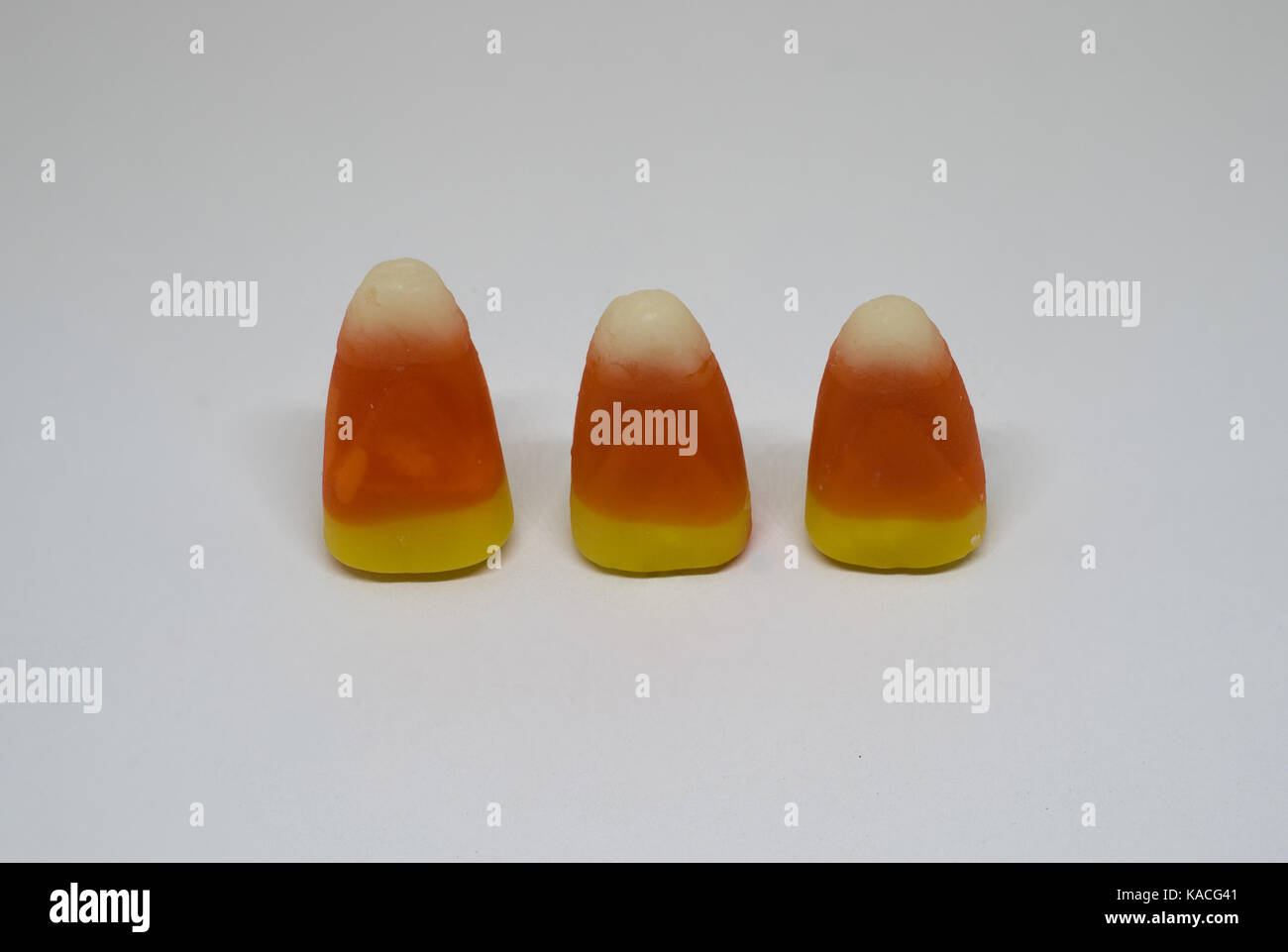 Three Standing Candy Corn Close Up Stock Photo - Alamy