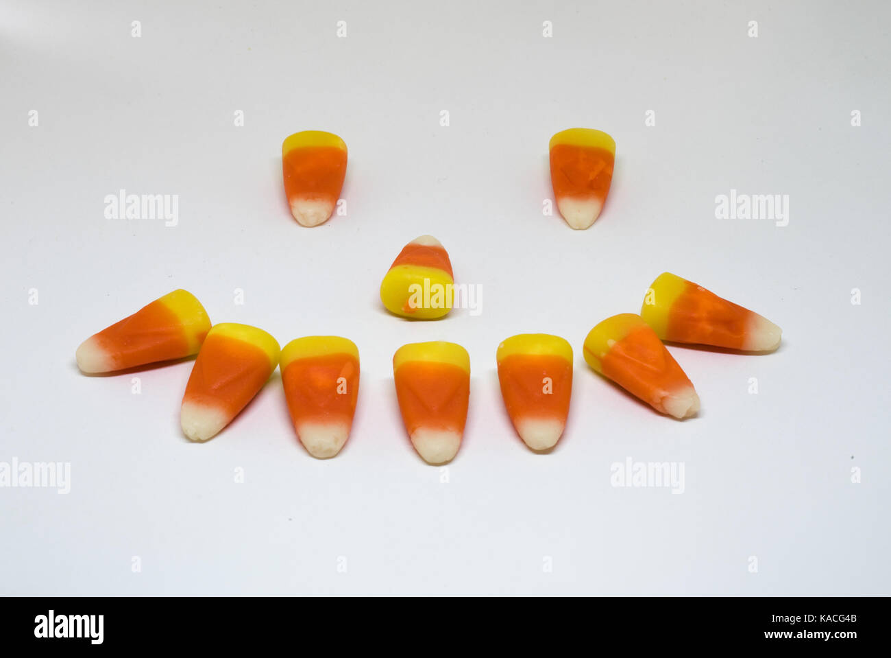 Bright Candy Corn Smiley Face Stock Photo - Alamy