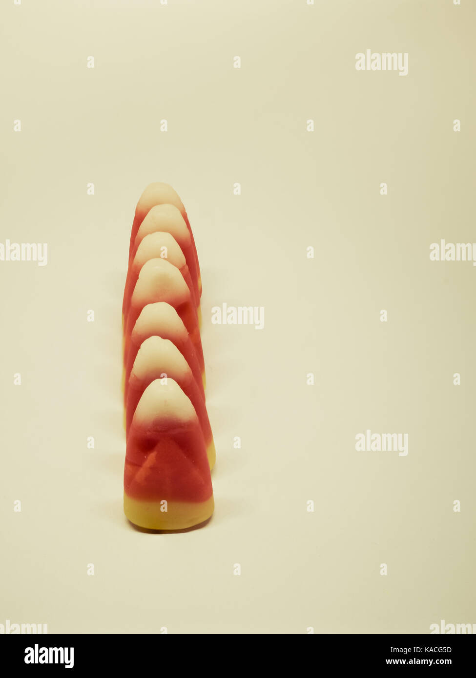 Portrait View of Standing Candy Corn Stock Photo - Alamy