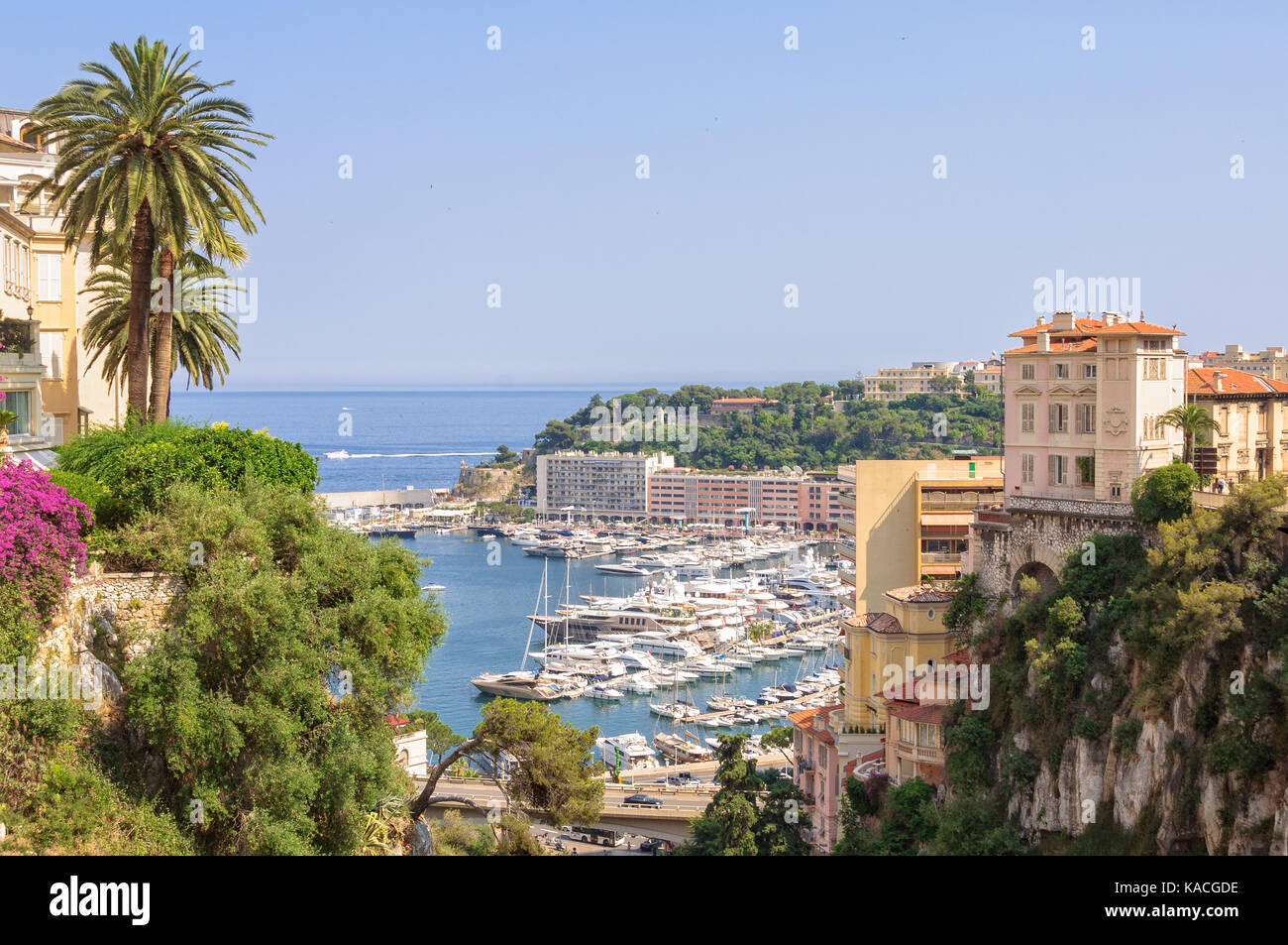 View of Port Hercule from the Monaco - Monte-Carlo railway station ...