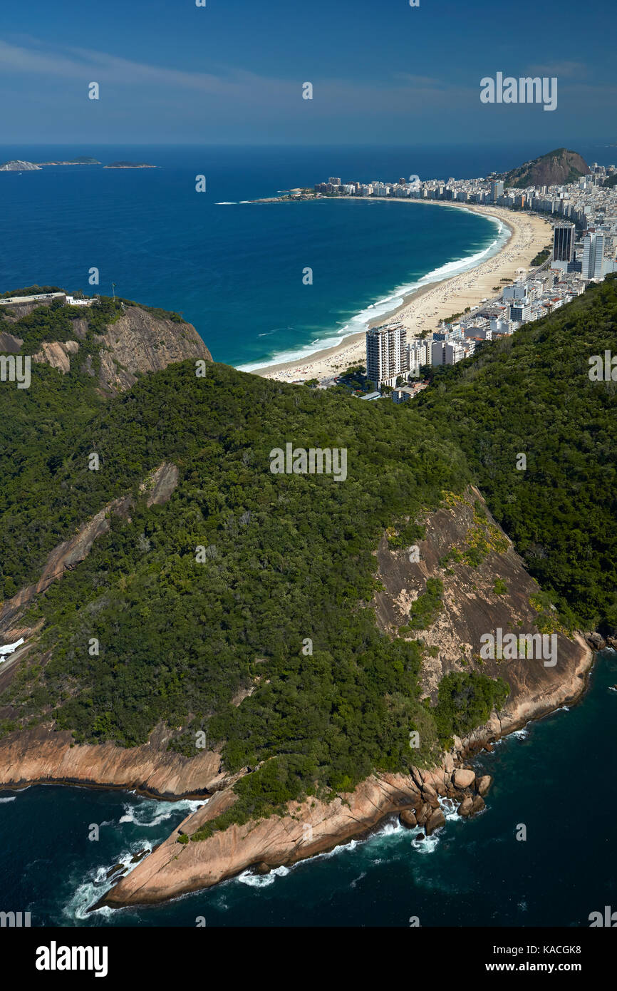 Morro do Leme (Leme Mountain), and Copacabana Beach, Rio de Janeiro ...