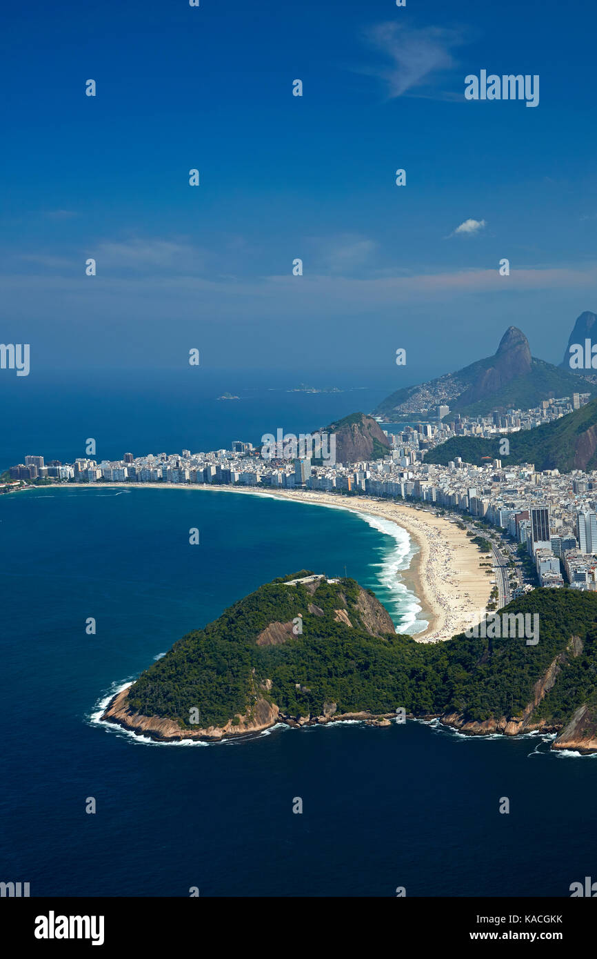 Morro do Leme (Leme Mountain), and Copacabana Beach, Rio de Janeiro ...