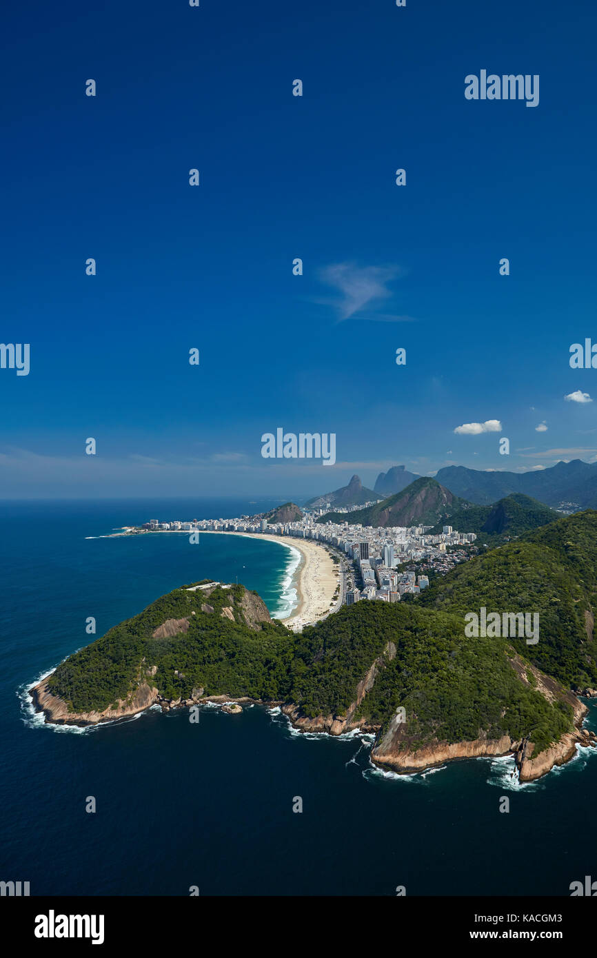 Morro do Leme (Leme Mountain), and Copacabana Beach, Rio de Janeiro ...
