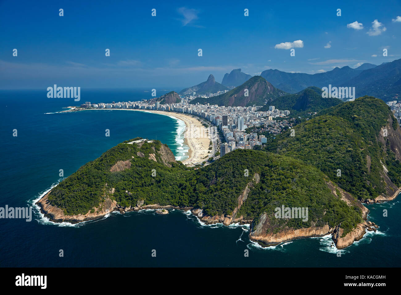 Morro do Leme (Leme Mountain), and Copacabana Beach, Rio de Janeiro ...