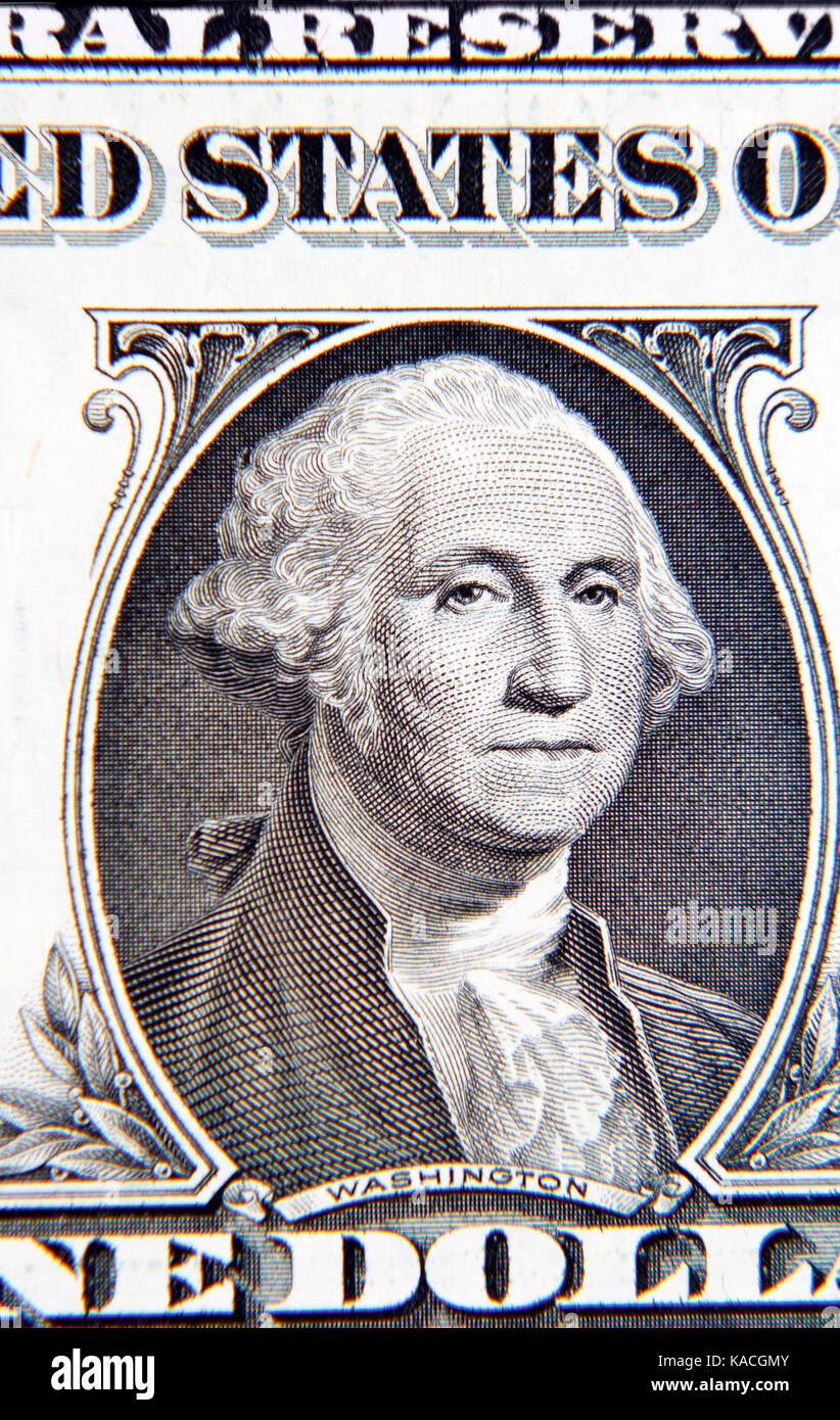 George Washington on American one dollar banknote Stock Photo - Alamy