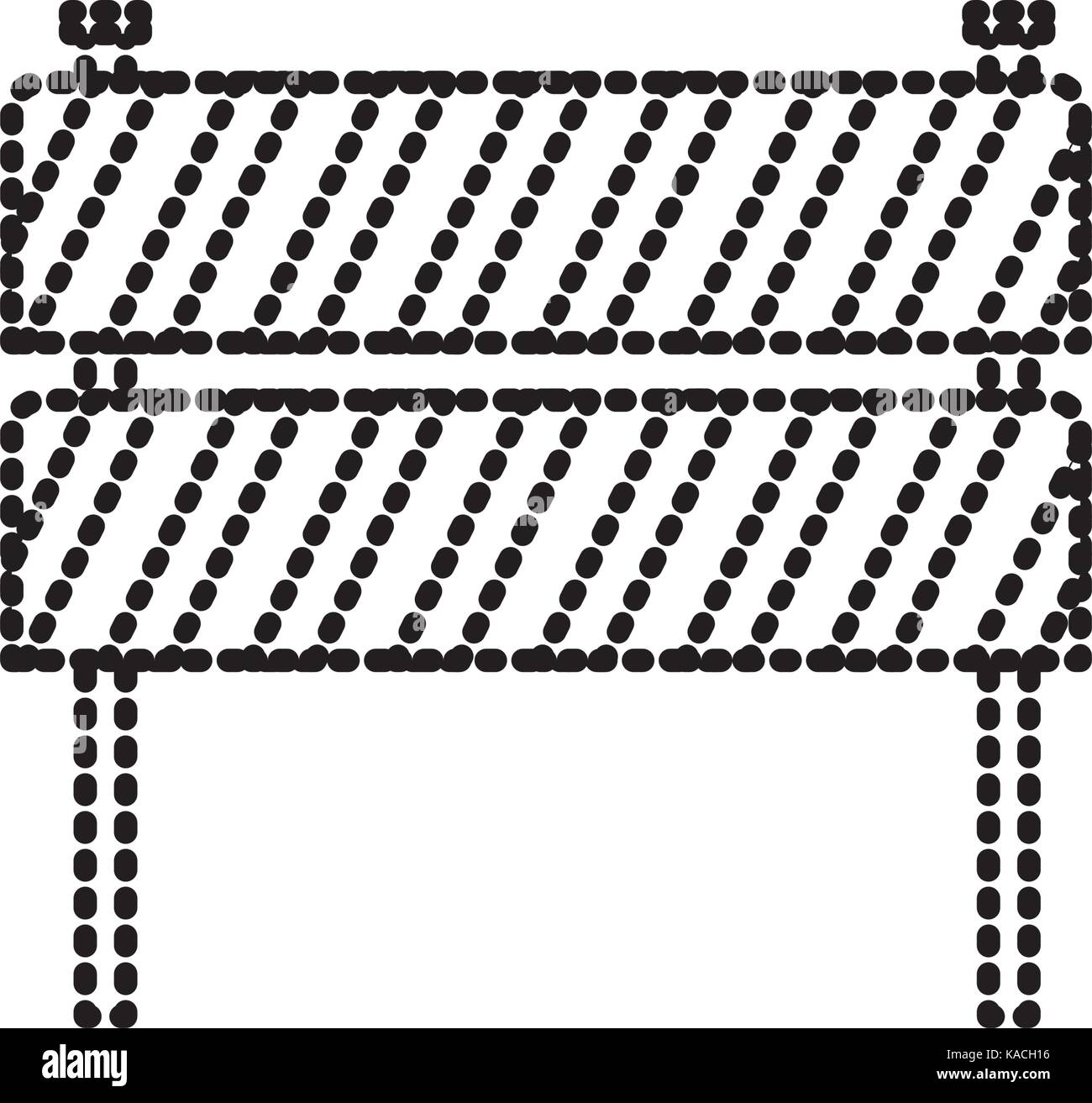 traffic fence flat icon monochrome dotted silhouette Stock Vector Image ...