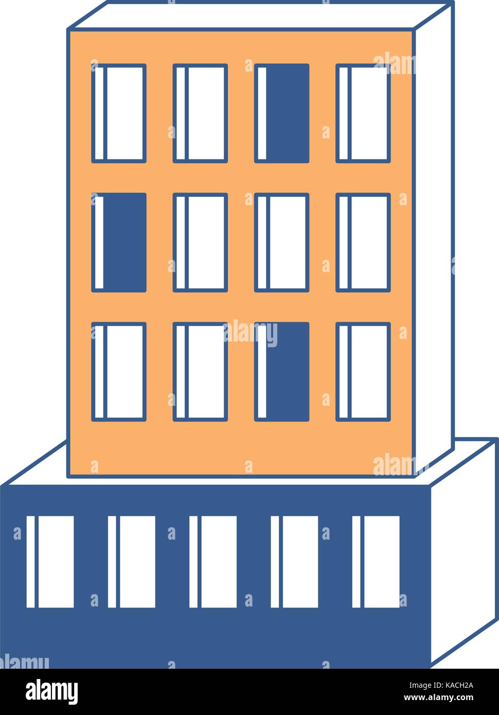 hotel building icon in color sections silhouette Stock Vector Image ...