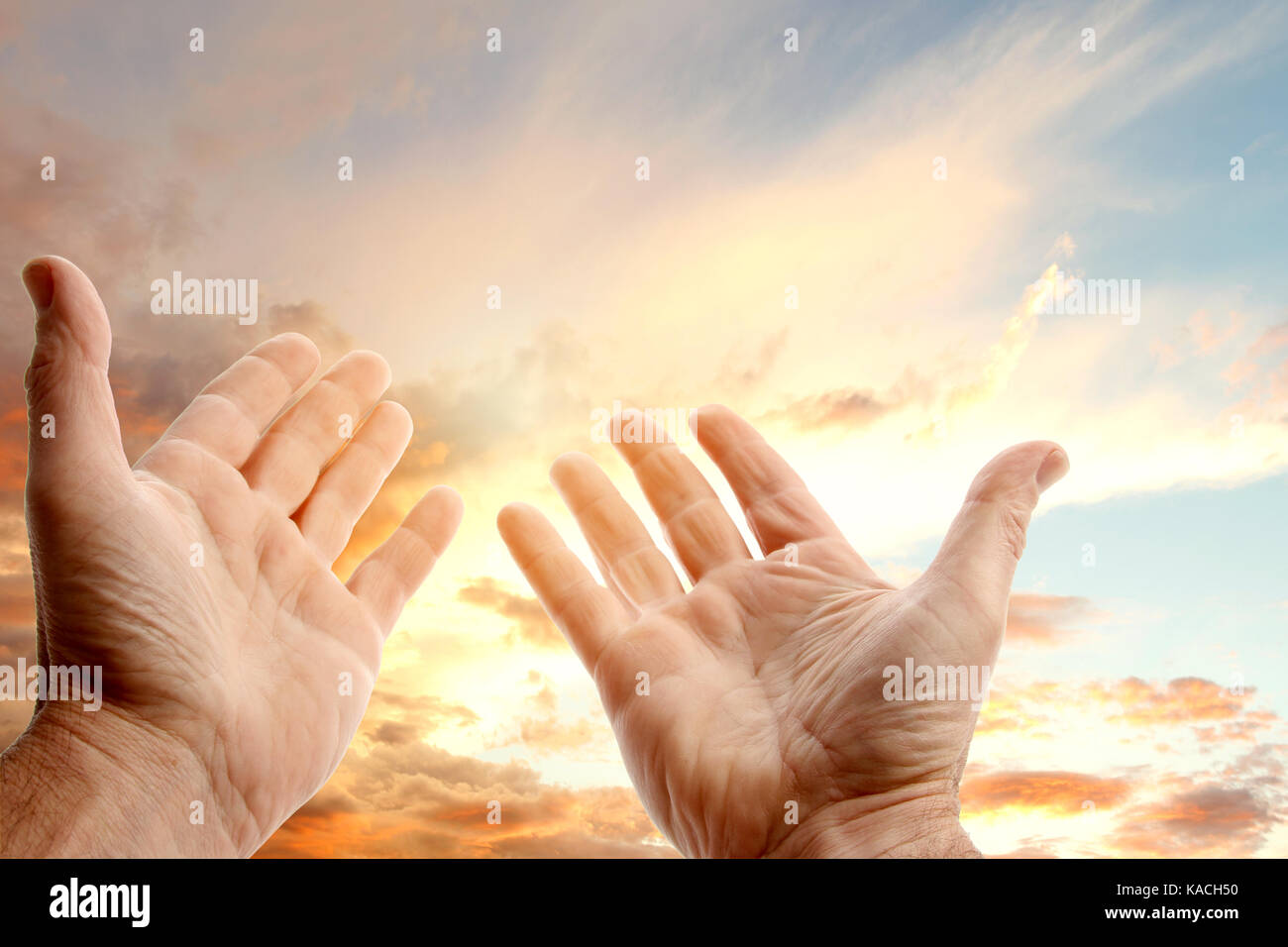 Hands reaching for the sky Stock Photo - Alamy