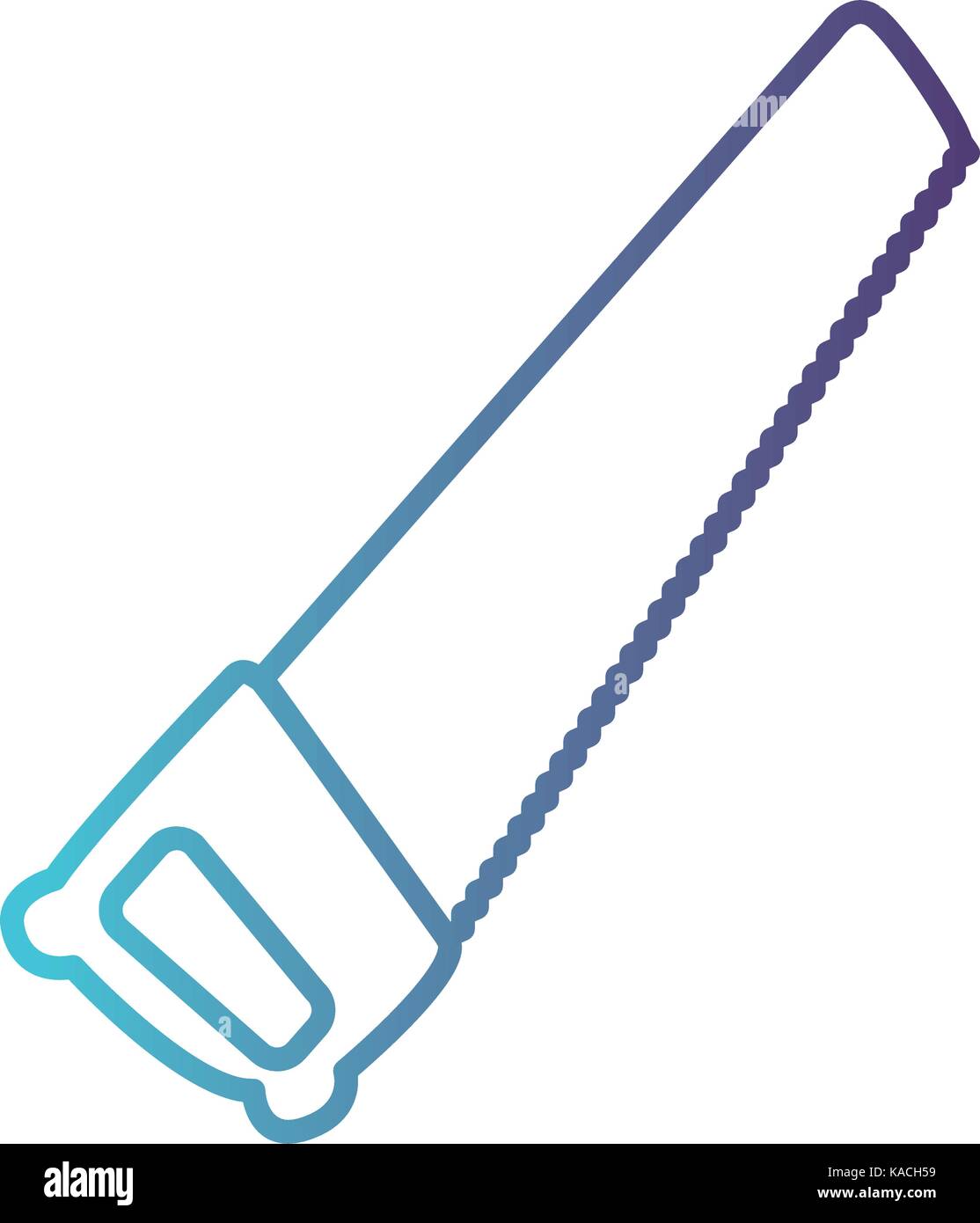 hand saw icon gradient color silhouette from blue to purple Stock ...