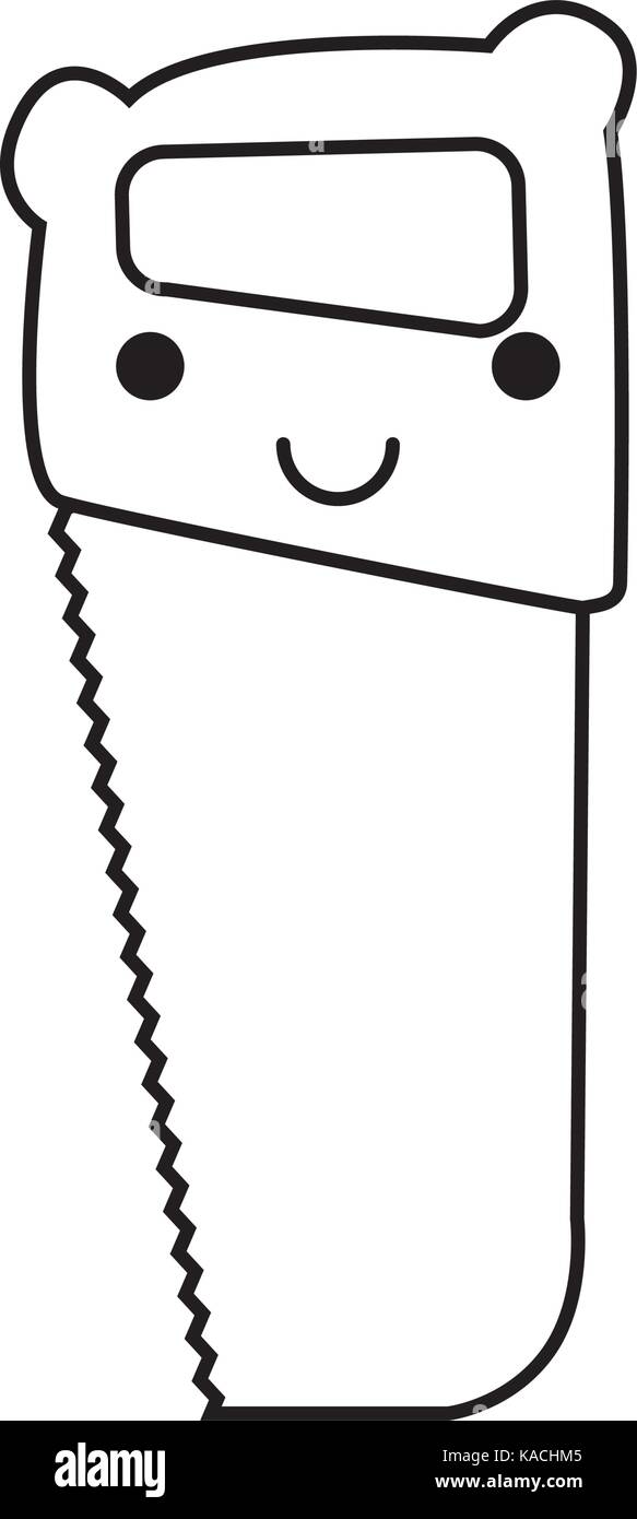 hand saw icon monochrome kawaii silhouette Stock Vector Image & Art - Alamy