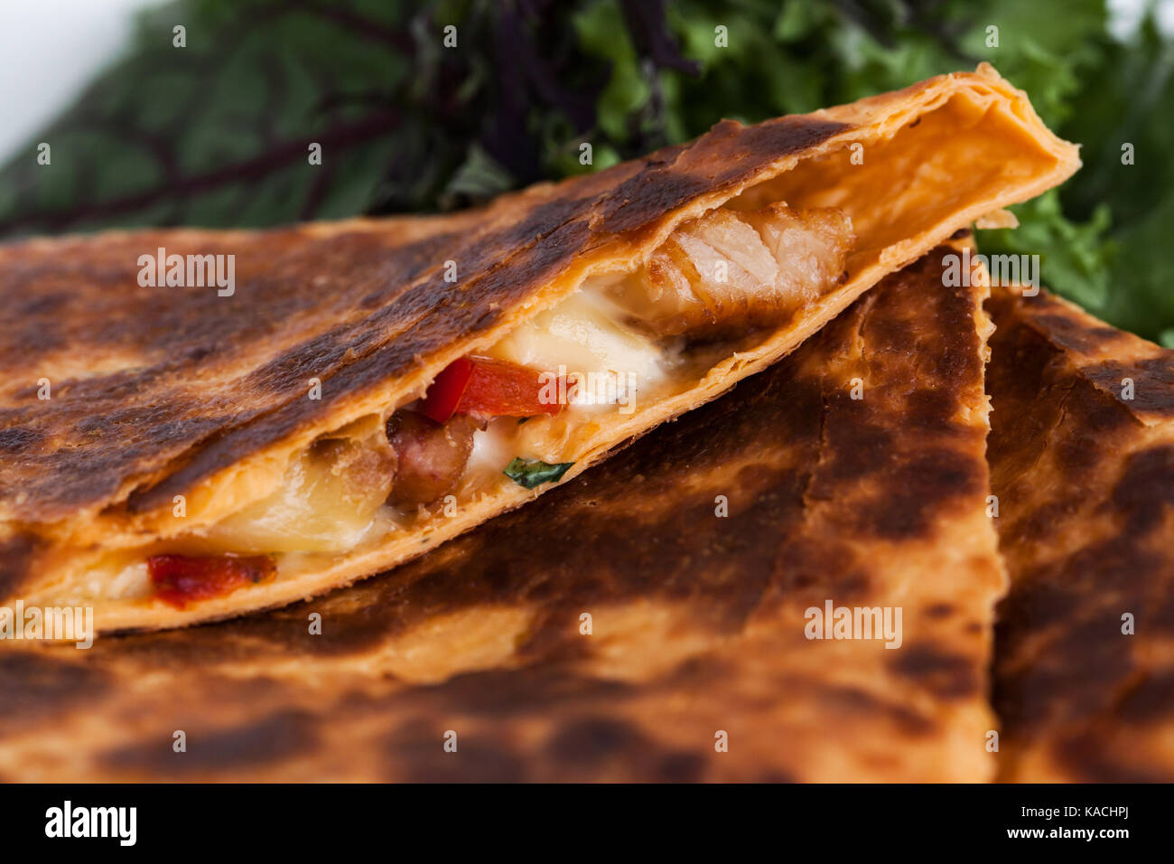 Fresh sliced mexican burritos Stock Photo - Alamy
