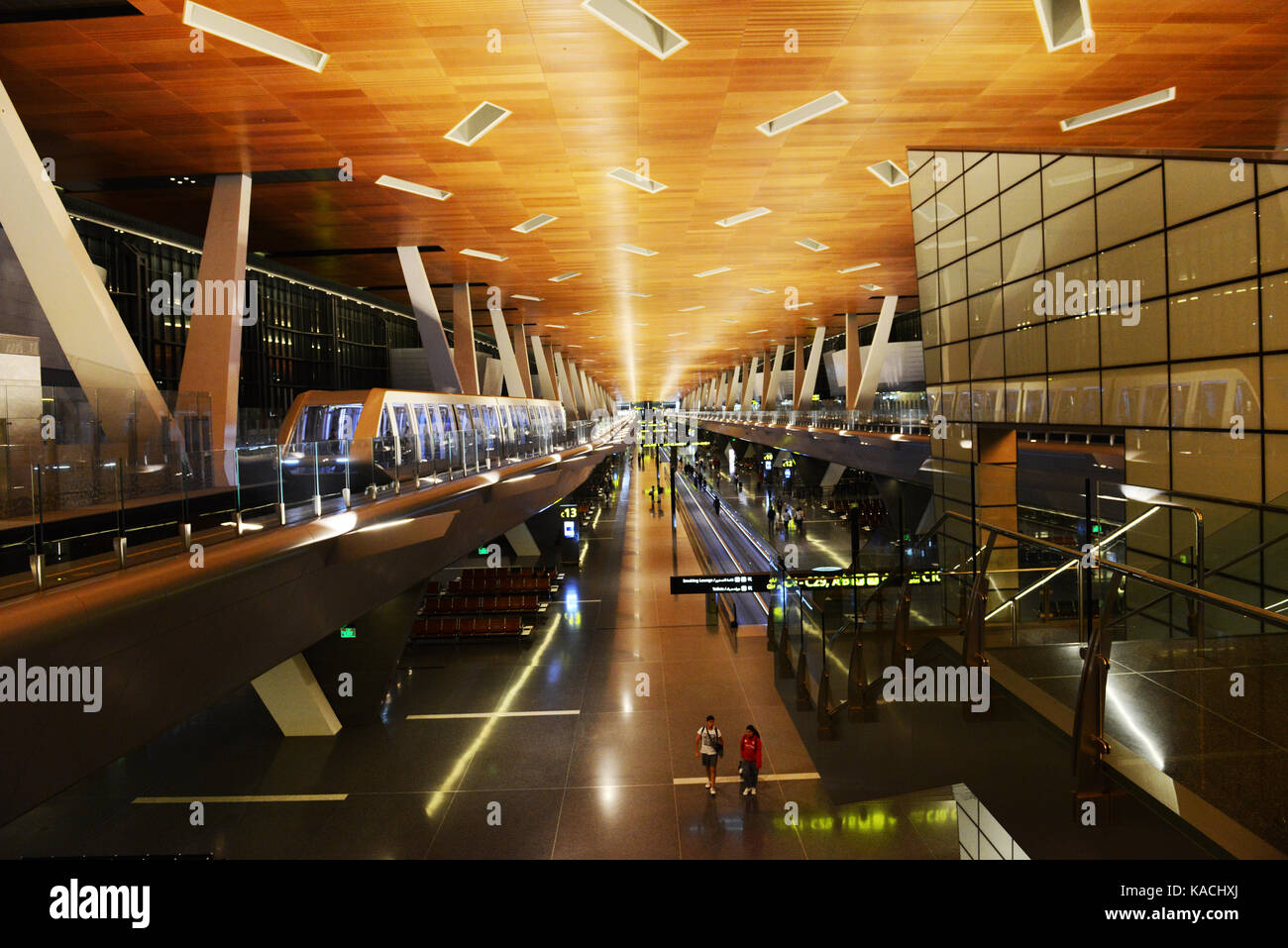 The inter-terminal passenger train inside Hamad International Airport ...