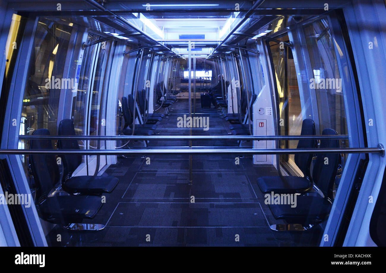 The inter-terminal passenger train inside Hamad International Airport ...