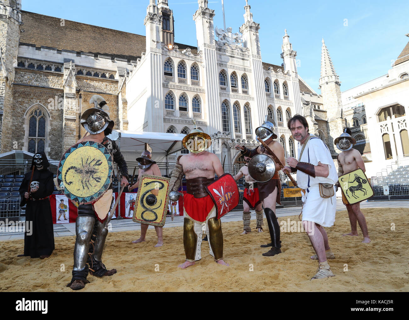 Gladiators fight it out in an epic battle of swords and shields as part ...