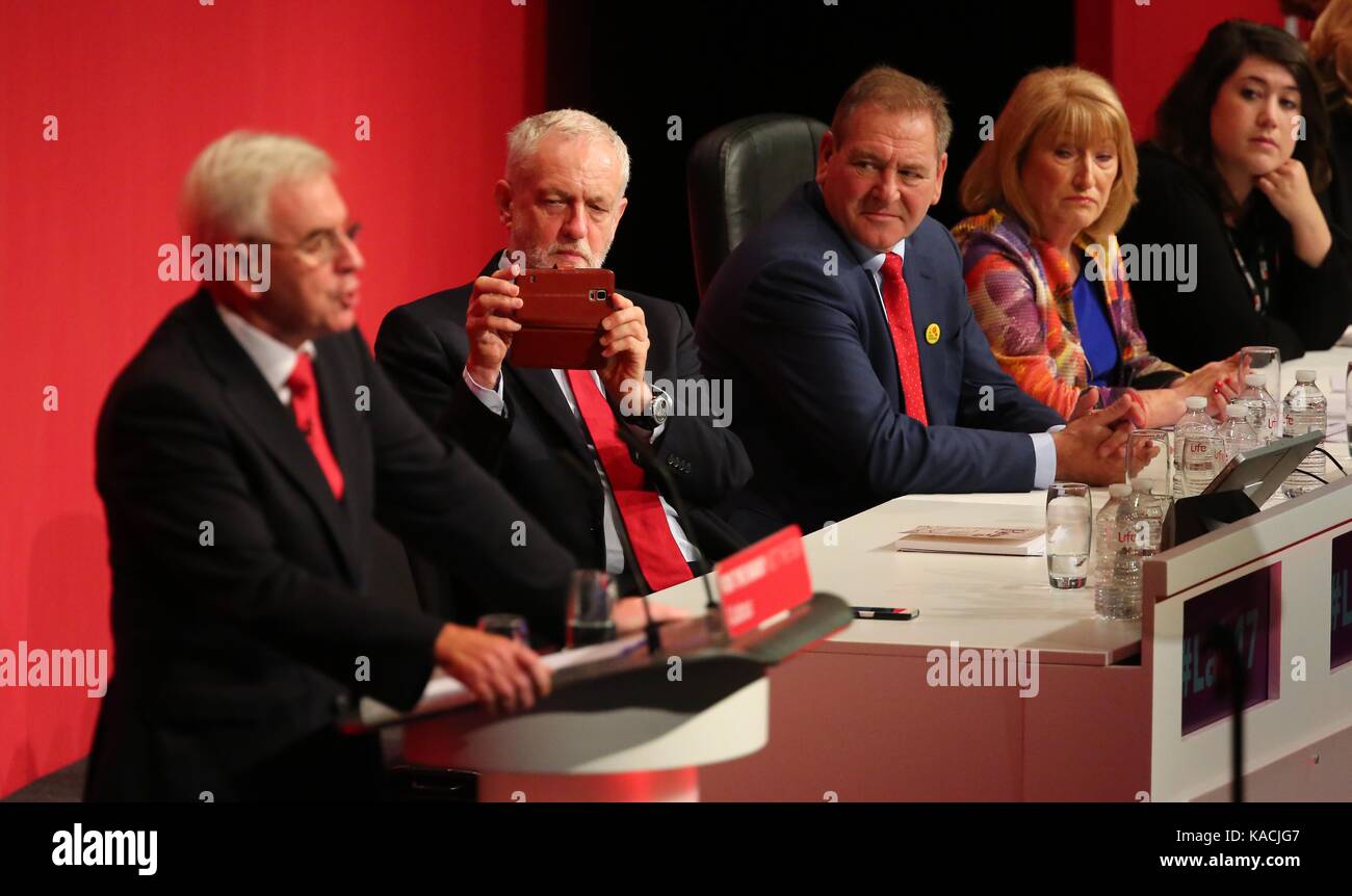 Labour leader Jeremy Corbyn takes a photography of Shadow Chancellor of ...