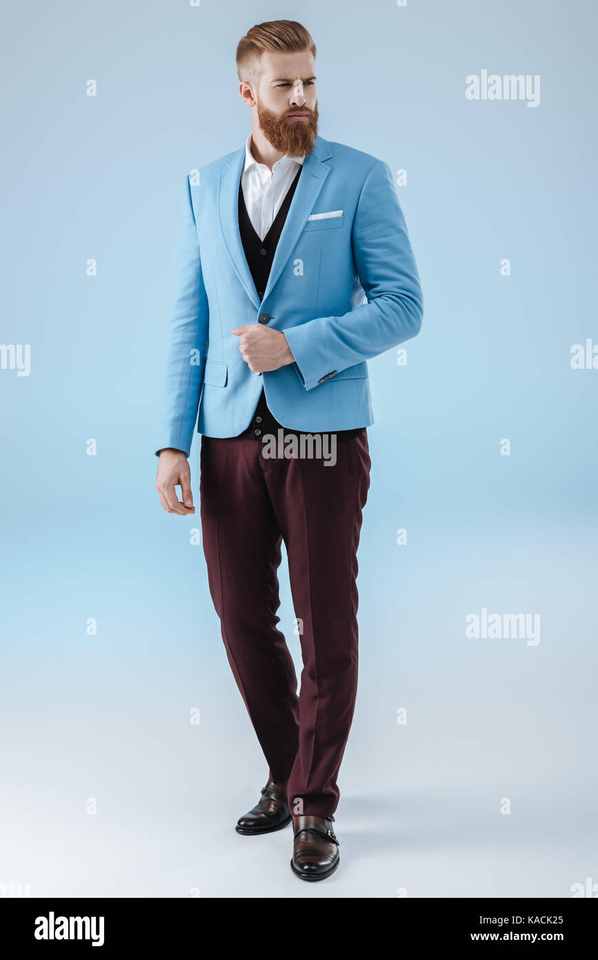 stylish man in blue jacket Stock Photo - Alamy