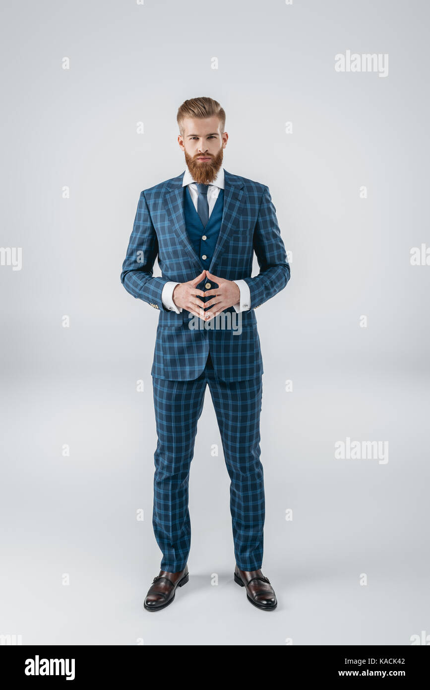 handsome man in blue suit Stock Photo - Alamy