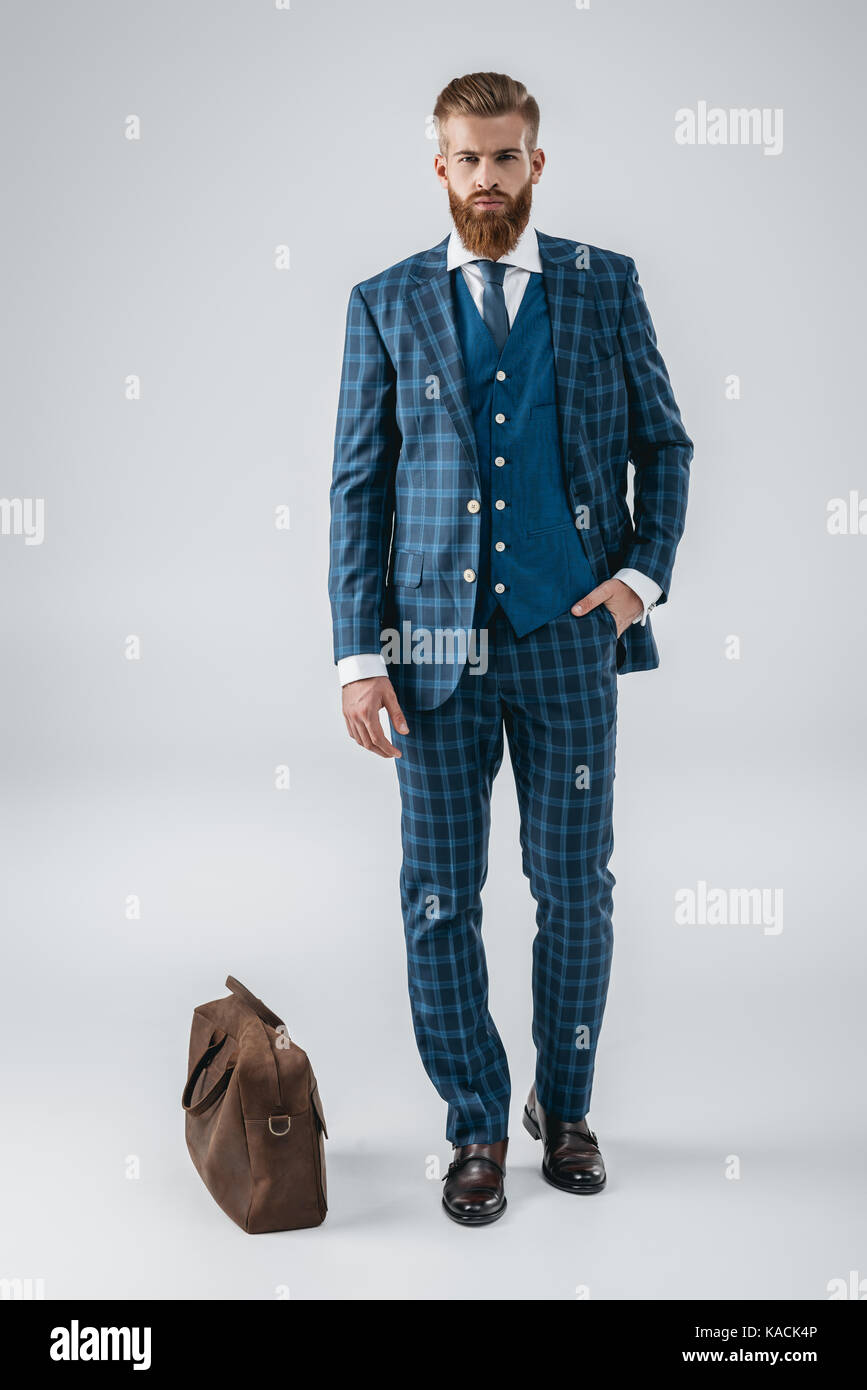 fashionable man with bag Stock Photo - Alamy
