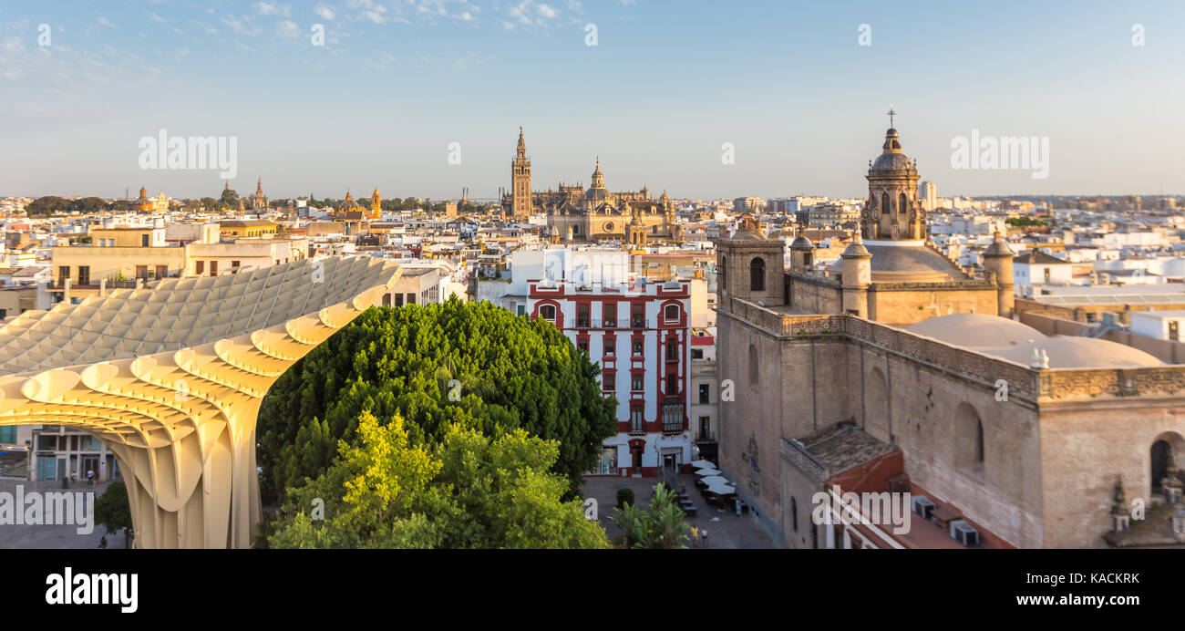 Aerial view of seville city skyline at sunset,Spain Stock Photo - Alamy