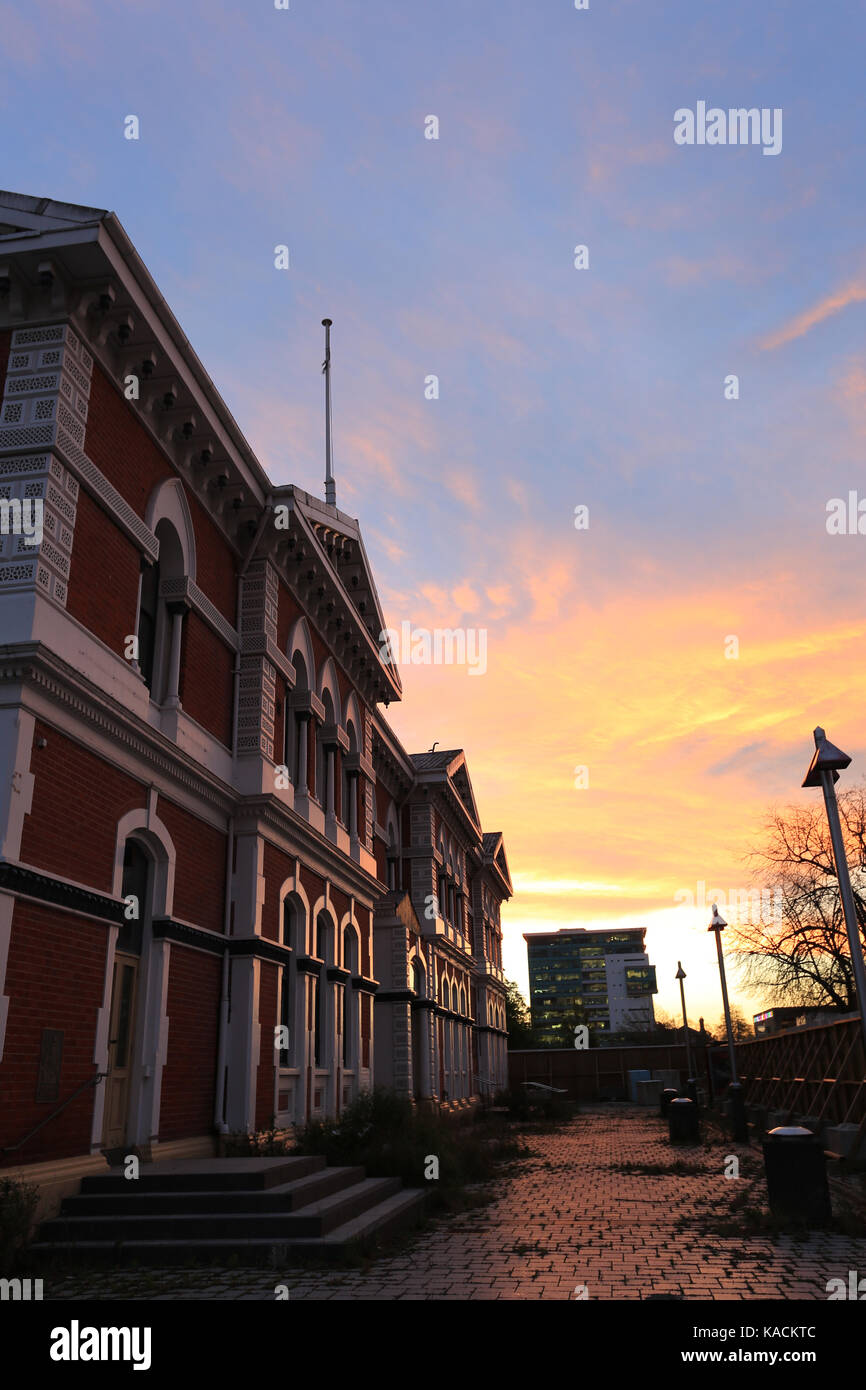 Christchurch Town Hall at sunset Stock Photo - Alamy