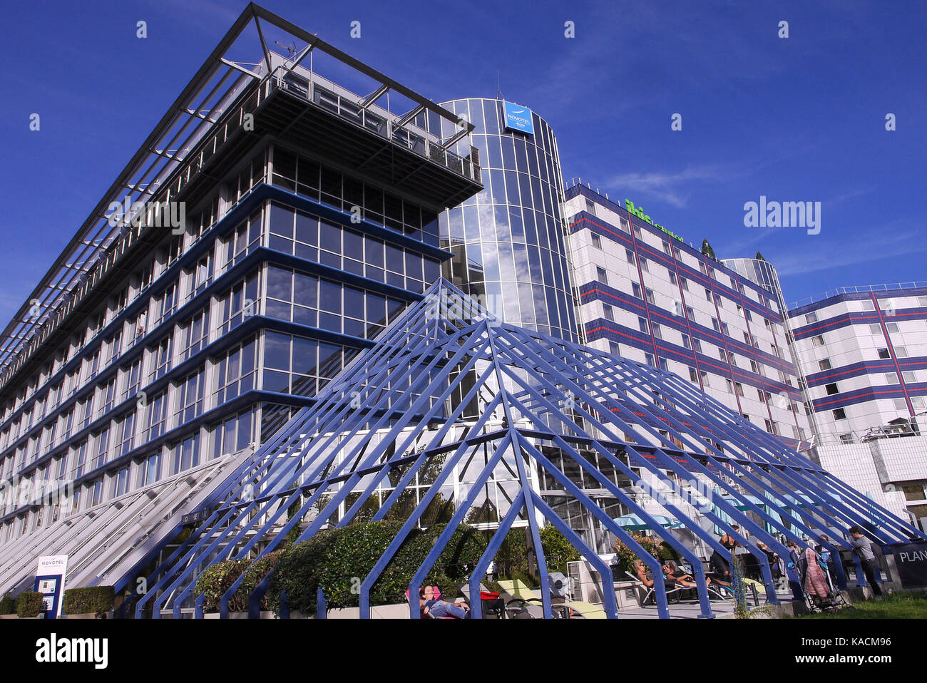 View of the Seine banks, seen from the rooftop of the Les Docks, City ...