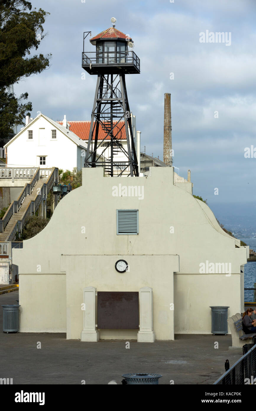 The Alcatraz island, lighthouse and Warden's House Stock Photo - Alamy