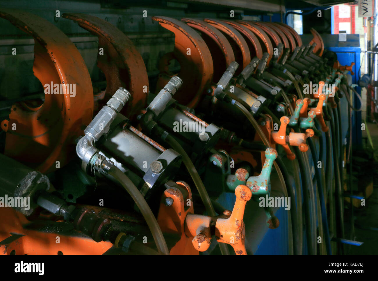 Paper winding machine manual adjustment controls in E B Eddy paper mill ...