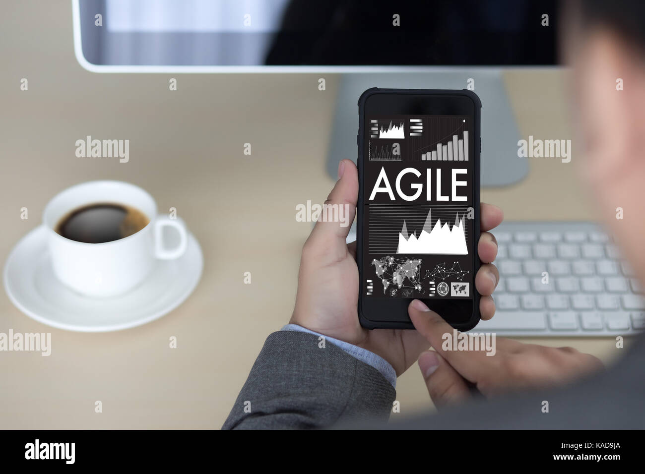 AGILE Agility Nimble Quick Fast Concept businessman working Stock Photo ...