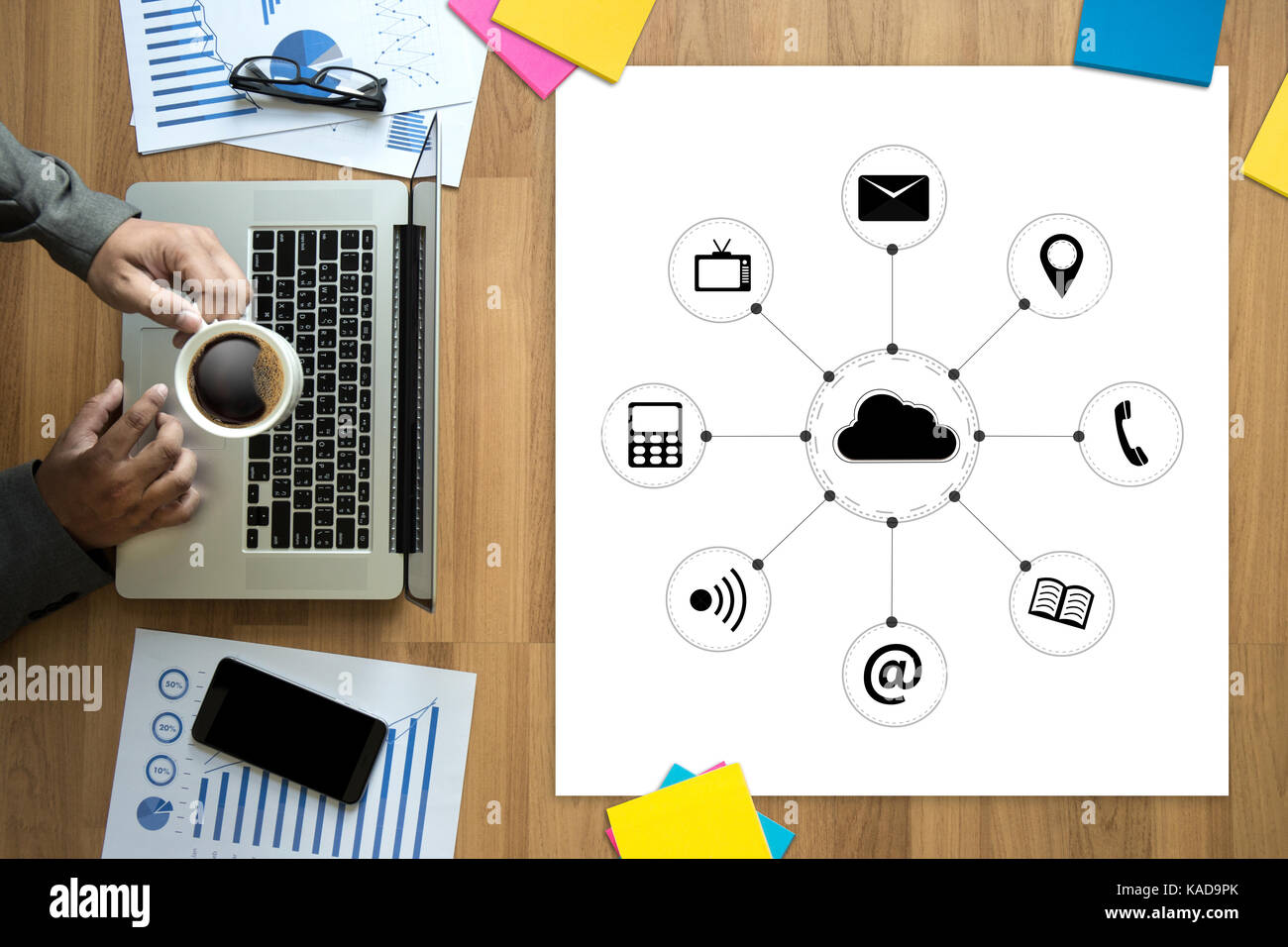 Cloud Computing diagram Network Data Storage Technology Service Stock ...