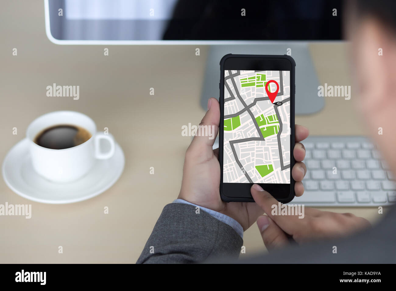 GPS Map to Route Destination network connection Location Street Map ...
