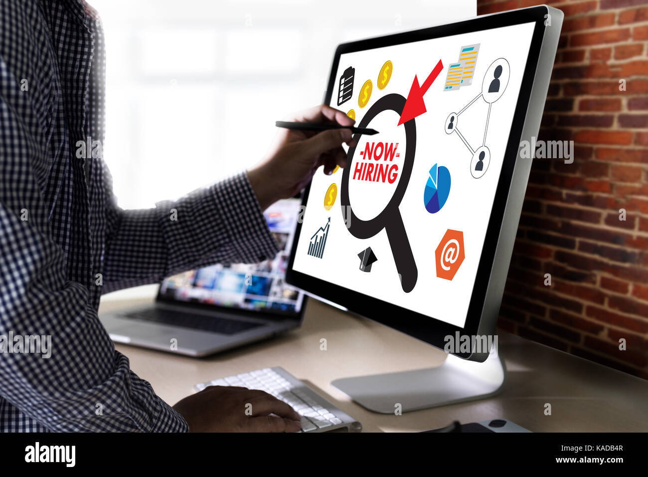 WE ARE HIRING Human Resources Interview professionals working fine Recruitment Job Stock Photo ...