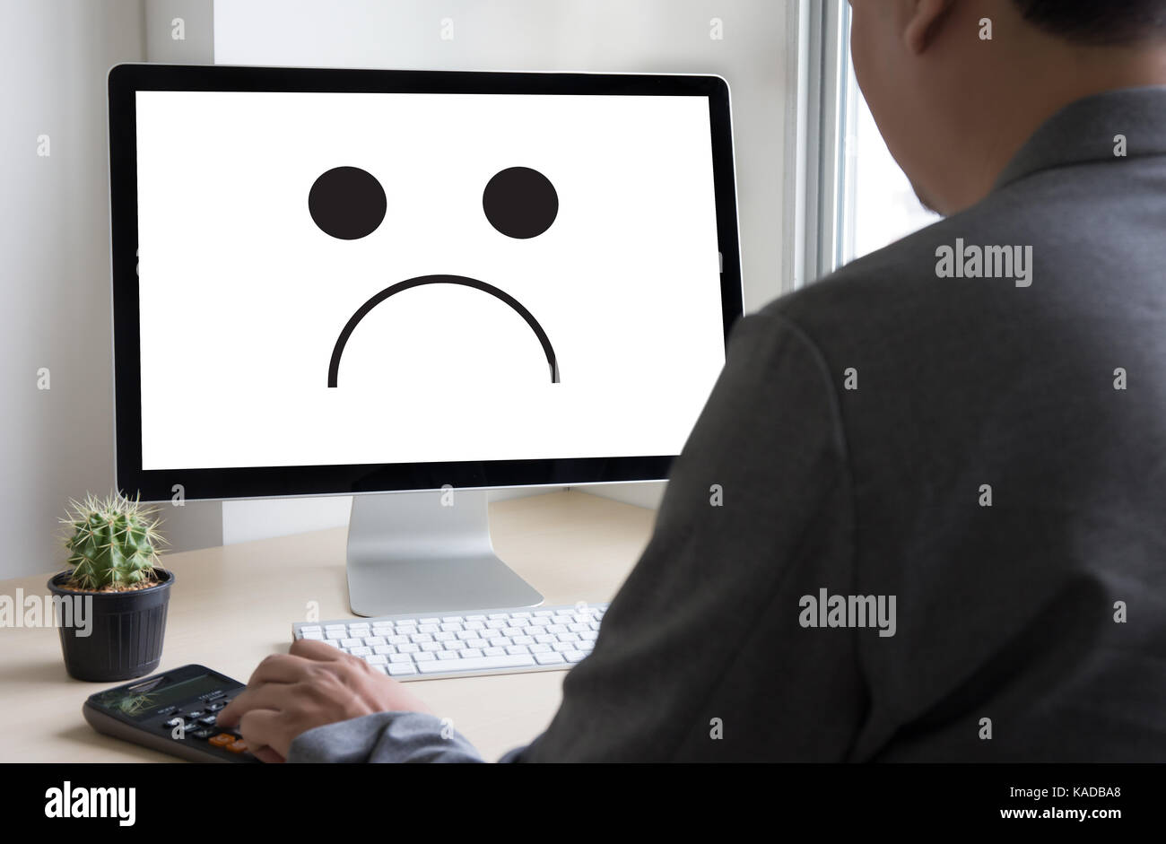 Depressive emotions concept, smiley face emoticon printed depression ...