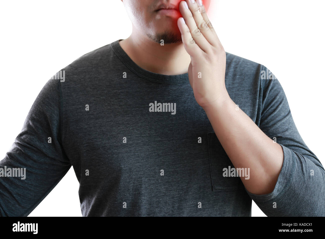 young man Feeling suffering Lower back pain Pain relief concept Stock ...