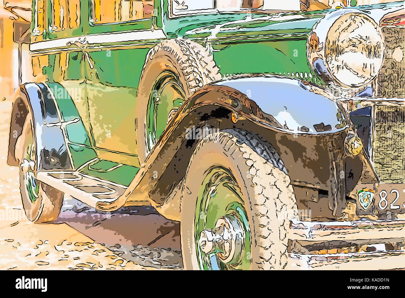side view of an old-timer retro classic car Stock Photo - Alamy