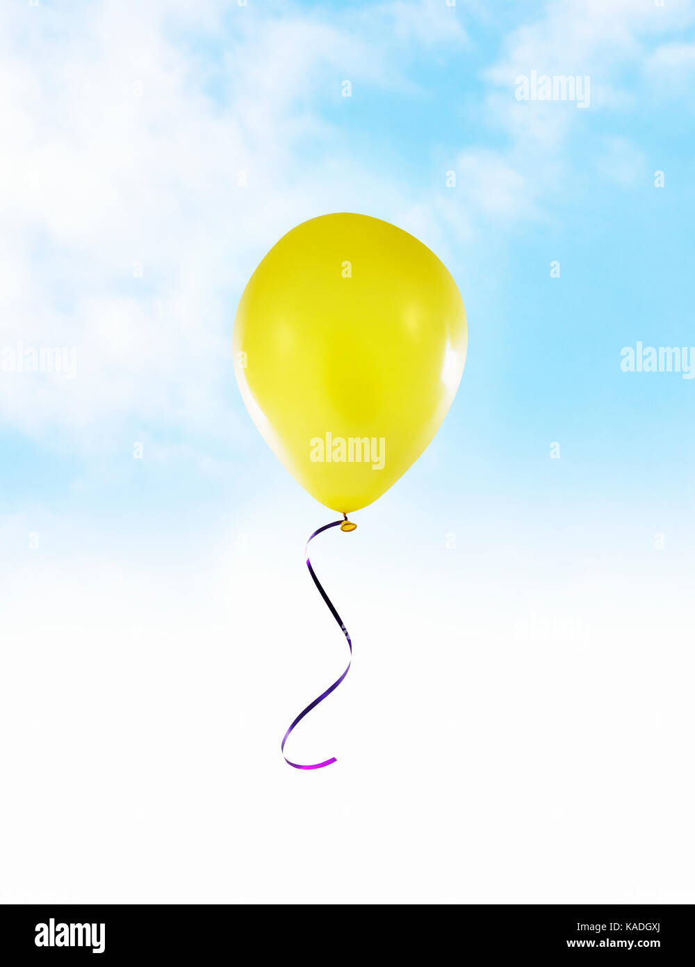 Flying yellow balloon. Yellow balloon floating on a blue sky Stock ...