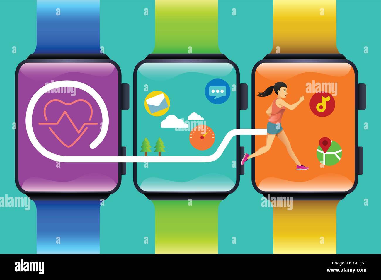 Cartoon smart watch wearable technology hi-res stock photography and ...