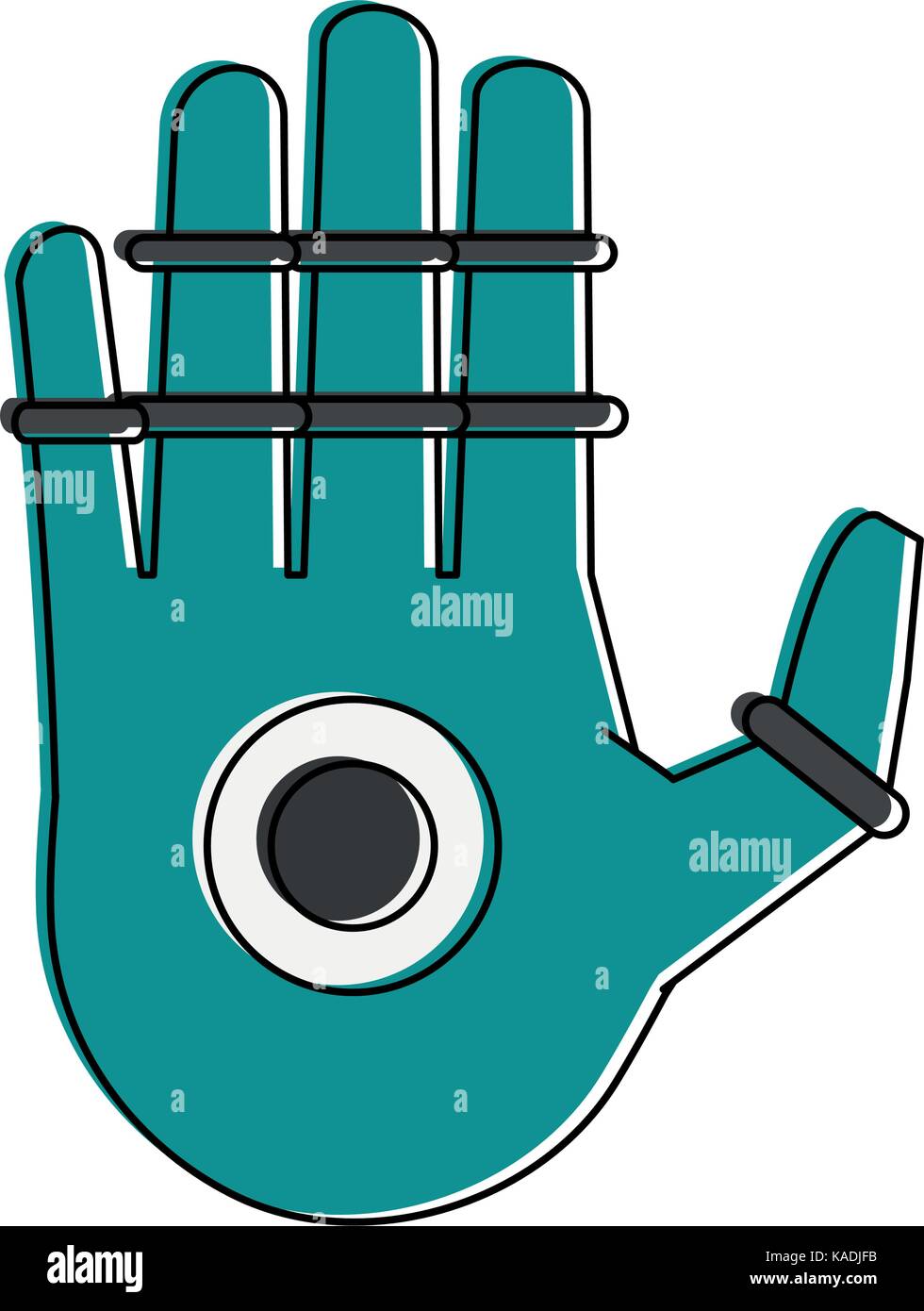 bionic hand artificial intelligence related icon image Stock Vector ...