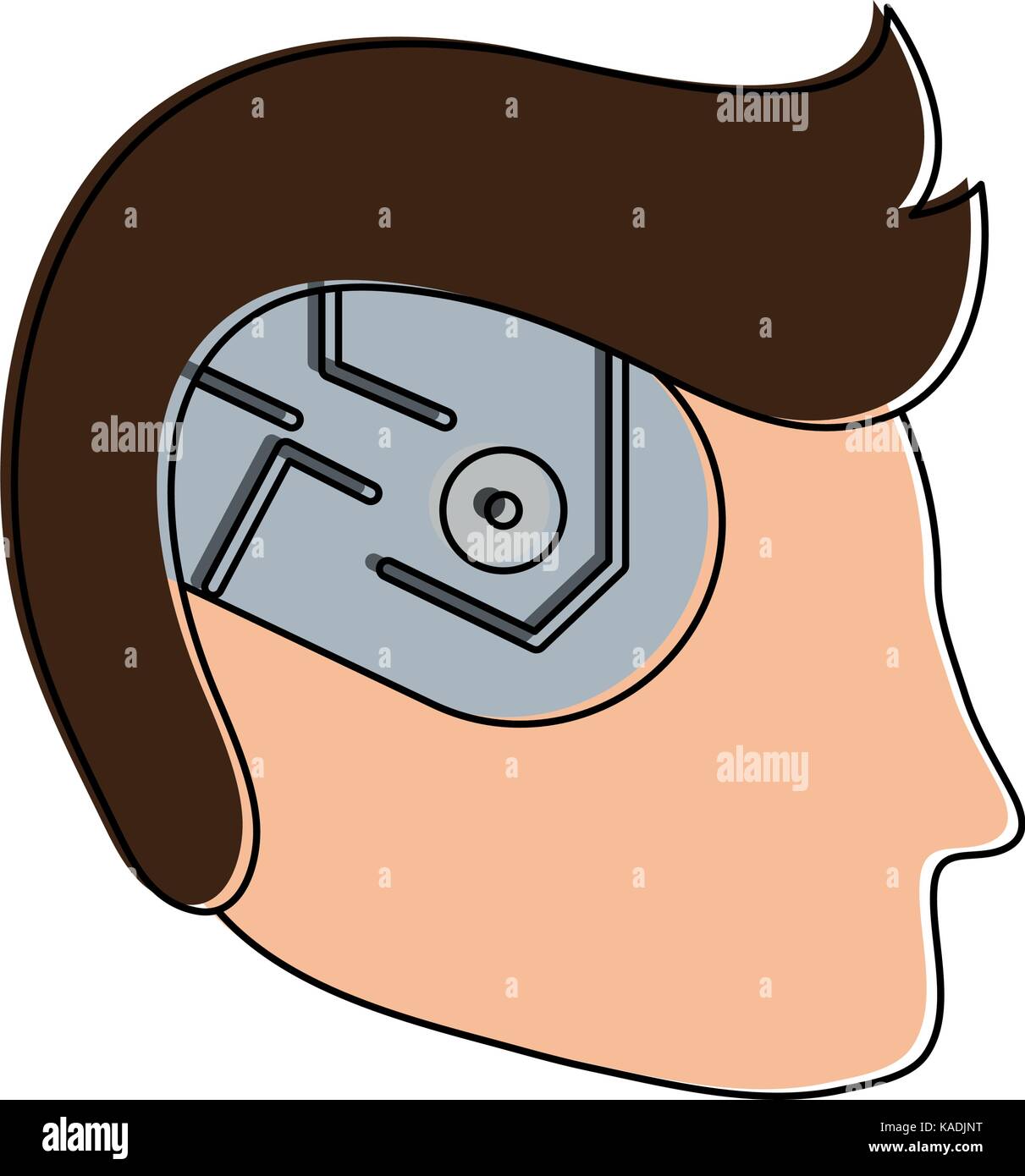 bionic human head artificial intelligence related icon image Stock ...