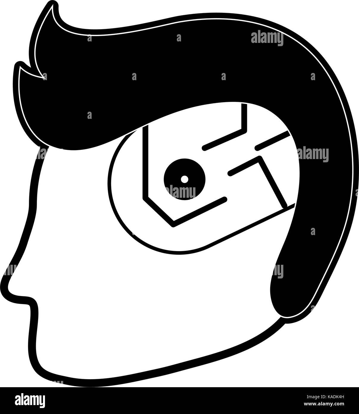 bionic human head artificial intelligence related icon image Stock ...