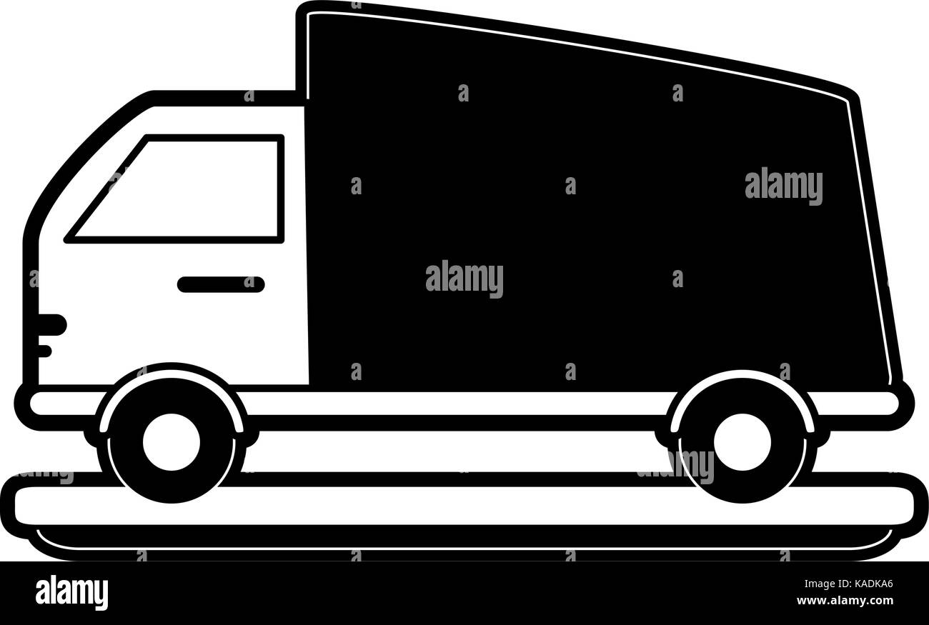 Truck delivery icon image Black and White Stock Photos & Images - Alamy