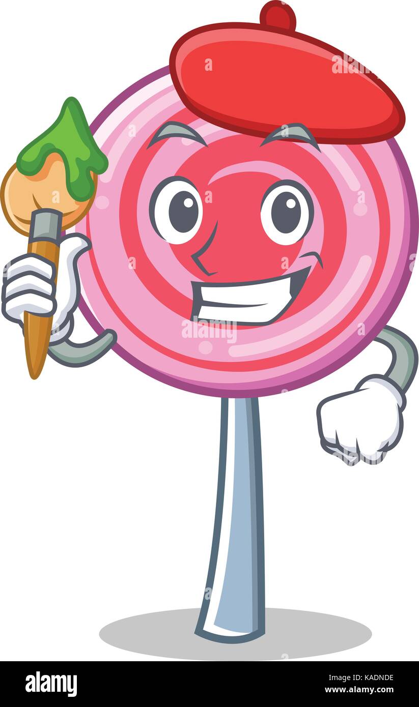 Artist cute lollipop character cartoon Stock Vector Image & Art - Alamy