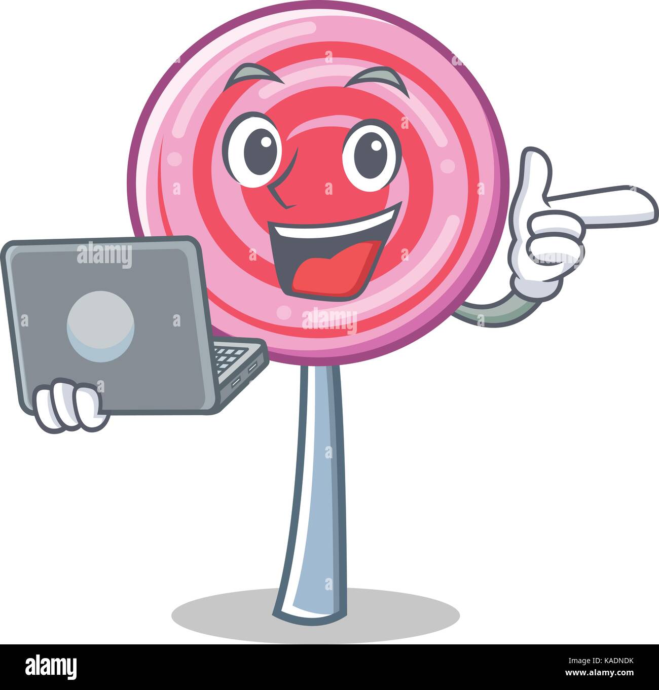 With laptop cute lollipop character cartoon Stock Vector Image & Art ...