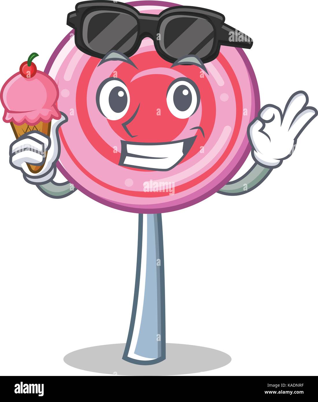 With ice cream cute lollipop character cartoon Stock Vector Image & Art ...