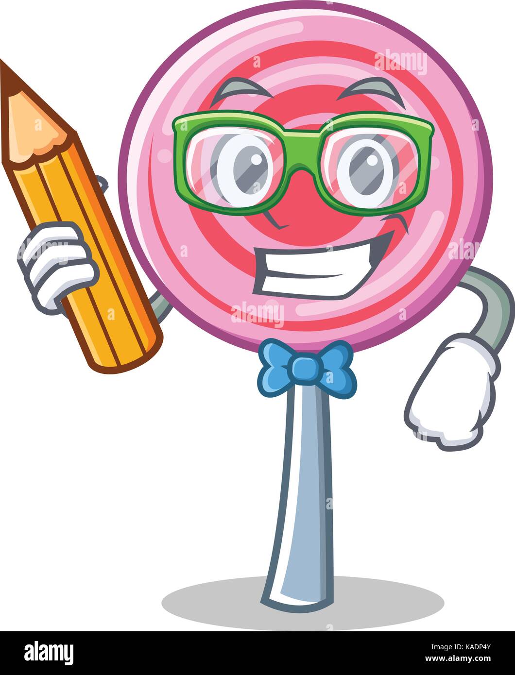 Student with pencil cute lollipop character cartoon Stock Vector Image ...