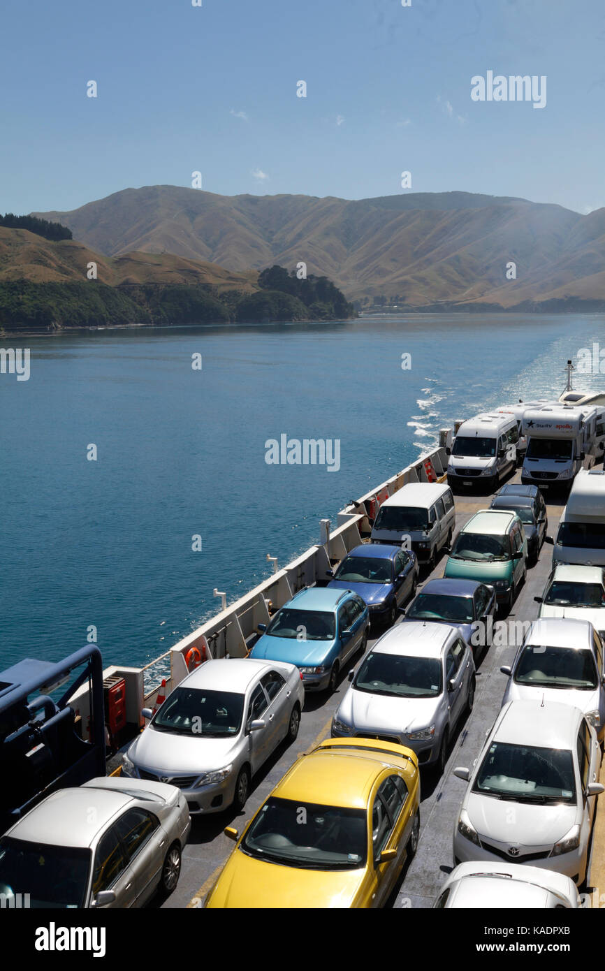 Inter Islander Ferry entering South Island after crossing Cook Strait ...