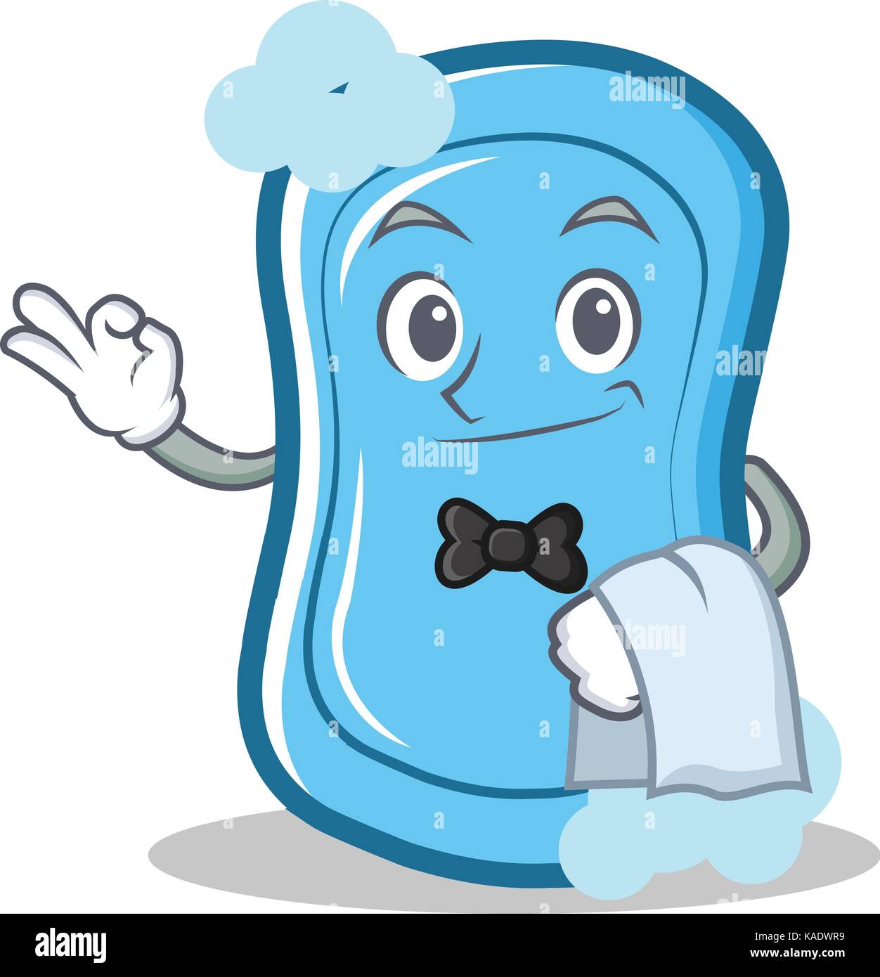 Waiter blue soap character cartoon Stock Vector Image & Art - Alamy