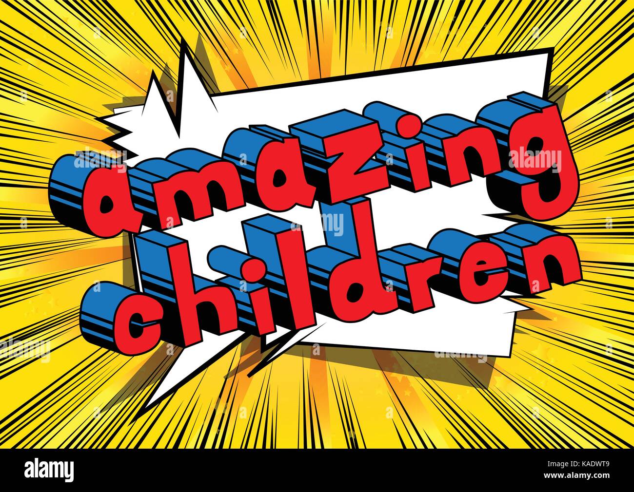 Amazing Children - Comic book style word on abstract background Stock ...