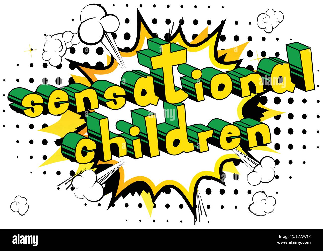 Sensational Children - Comic book style word on abstract background ...